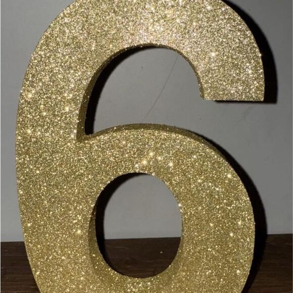 Party Supplies | Sparklinggold Number 6 Display | Poshmark